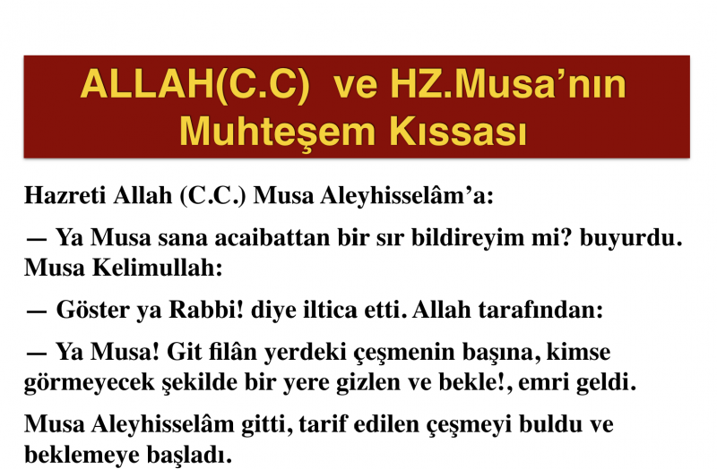 ALLAH(C.C) ve HZ.Musa’nın Muhteşem Kıssası >